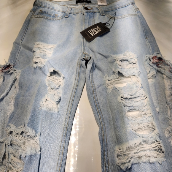 Jeans | Scratch Rippedrepair Denim Jeans | Poshmark